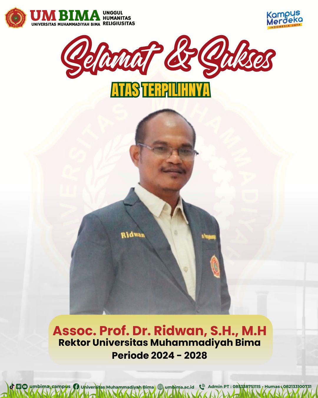 Dr Ridwan kembali diamanahi sebagai Rektor Universitas Muhammadiyah ...